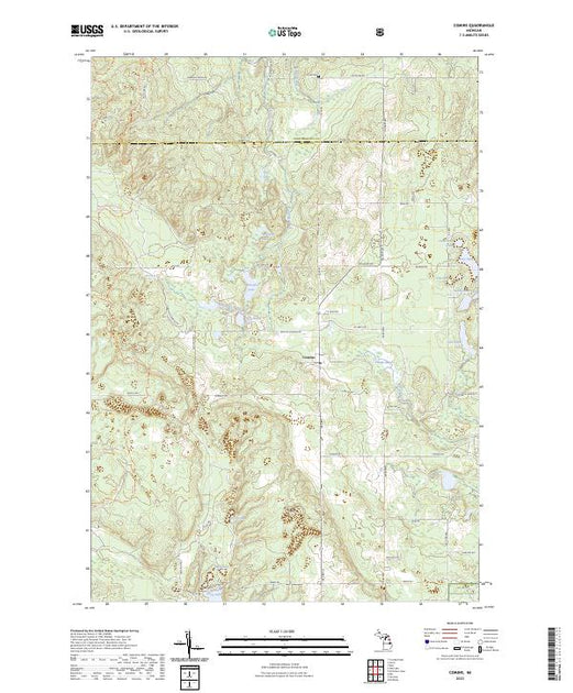 US Topo 7.5-minute map for Comins MI – American Map Store