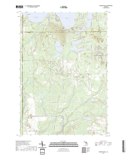 US Topo 7.5-minute map for Comstock Hills MI – American Map Store