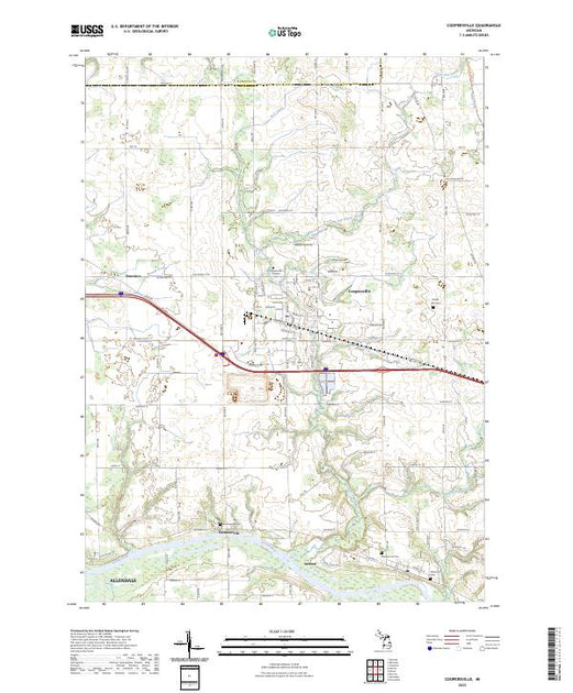 US Topo 7.5-minute map for Coopersville MI – American Map Store