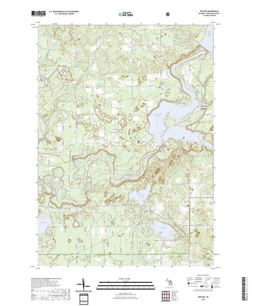 US Topo 7.5-minute map for Croton MI – American Map Store