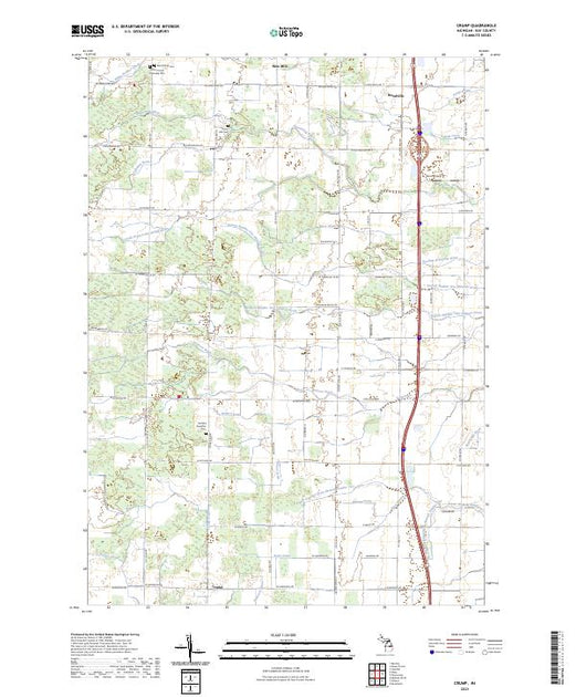 US Topo 7.5-minute map for Crump MI – American Map Store