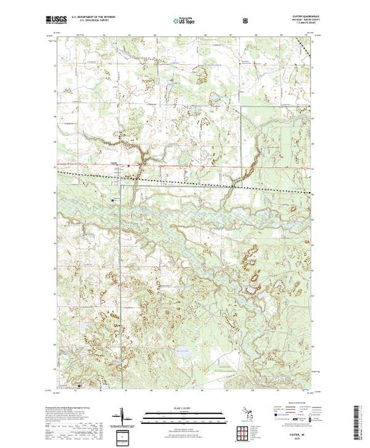 US Topo 7.5-minute map for Custer MI – American Map Store
