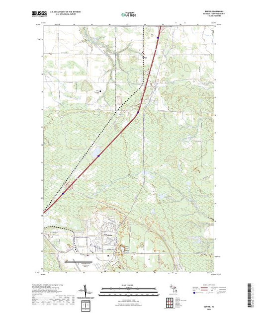 US Topo 7.5-minute map for Dafter MI – American Map Store