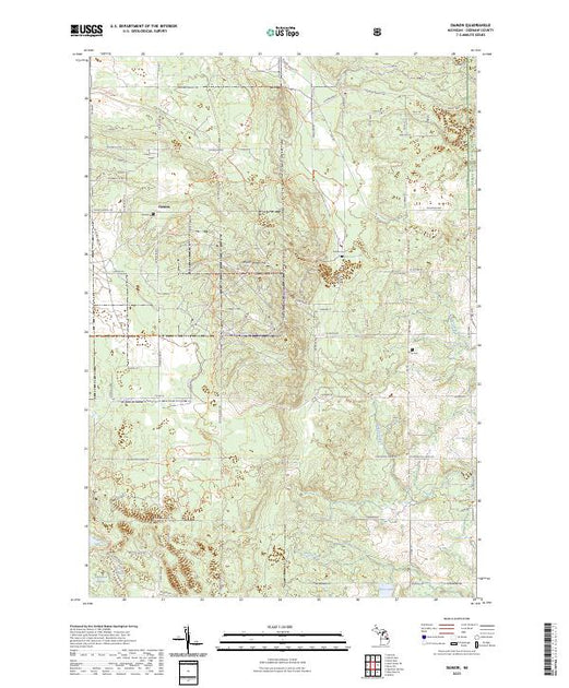 US Topo 7.5-minute map for Damon MI – American Map Store