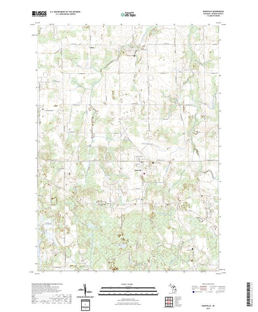US Topo 7.5-minute map for Dansville MI – American Map Store
