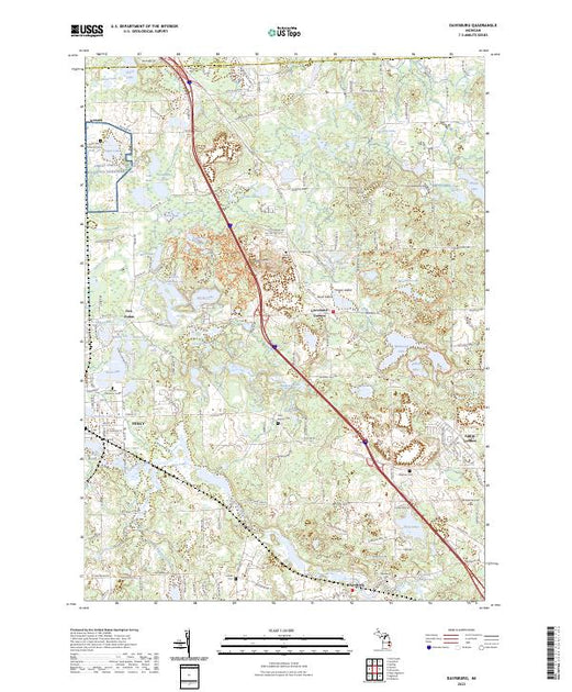 US Topo 7.5-minute map for Davisburg MI – American Map Store