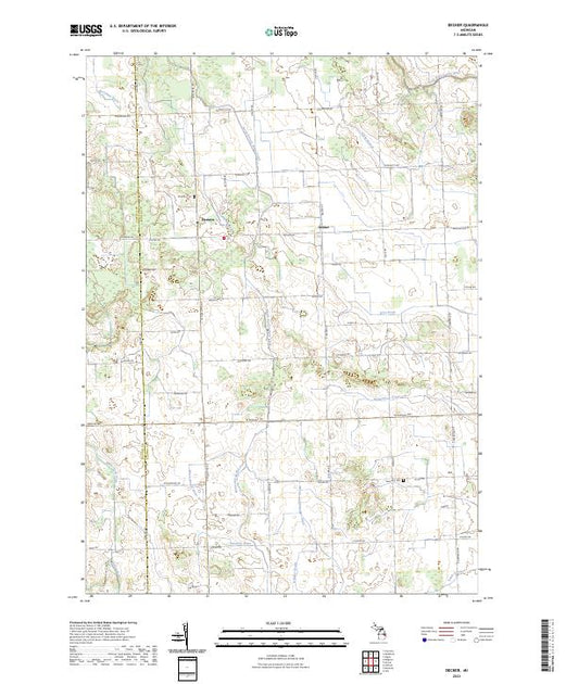 US Topo 7.5-minute map for Decker MI – American Map Store