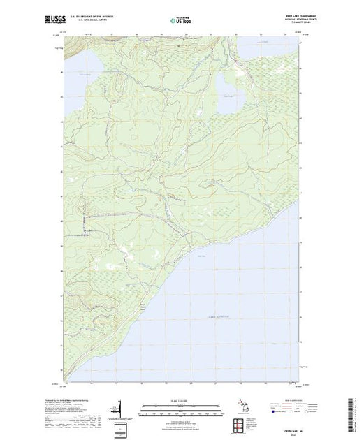 US Topo 7.5-minute map for Deer Lake MI – American Map Store
