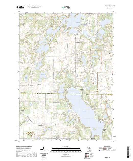 US Topo 7.5-minute map for Delton MI – American Map Store