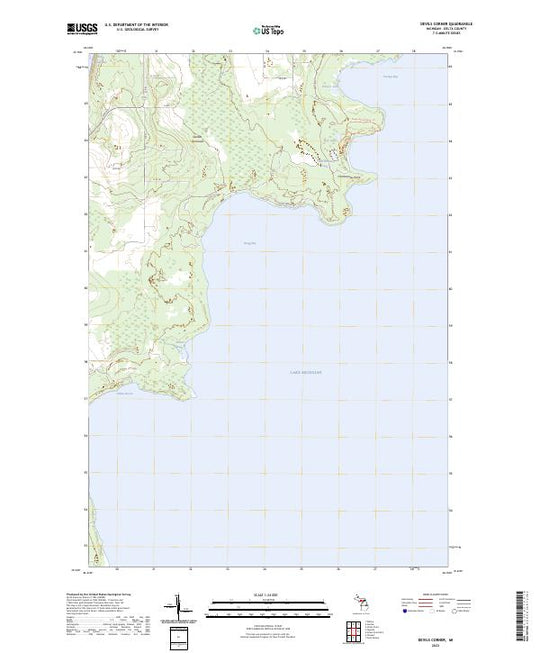 US Topo 7.5-minute map for Devils Corner MI – American Map Store