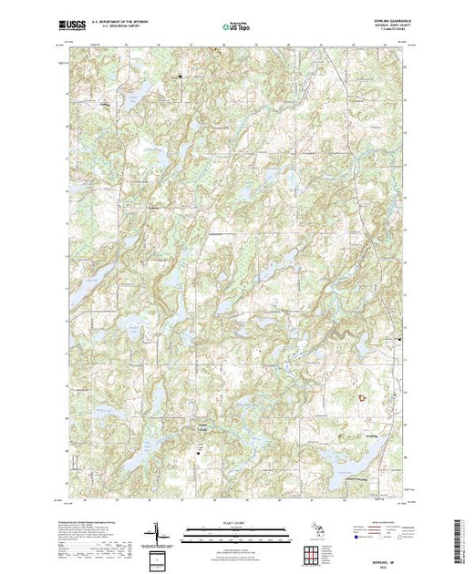 US Topo 7.5-minute map for Dowling MI – American Map Store