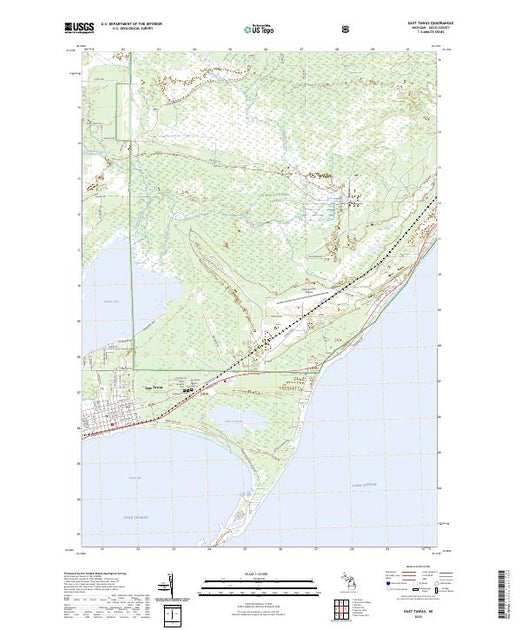US Topo 7.5-minute map for East Tawas MI – American Map Store