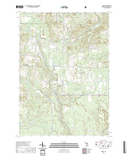 US Topo 7.5-minute map for Ferry MI – American Map Store