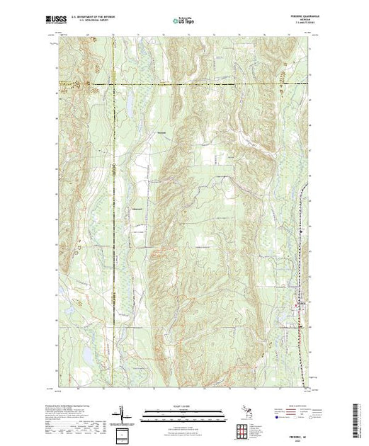 US Topo 7.5-minute map for Frederic MI – American Map Store