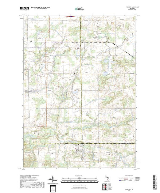 US Topo 7.5-minute map for Freeport MI – American Map Store