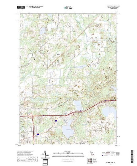 US Topo 7.5-minute map for Gilletts Lake MI – American Map Store