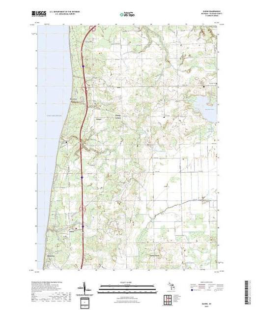 US Topo 7.5-minute map for Glenn MI – American Map Store