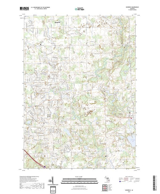 US Topo 7.5-minute map for Goodrich MI – American Map Store