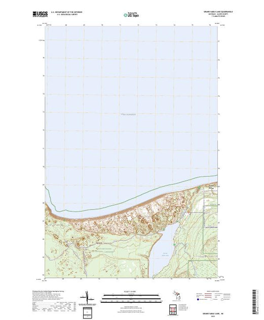 US Topo 7.5-minute map for Grand Sable Lake MI – American Map Store
