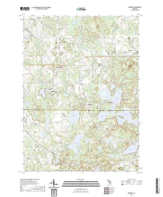 US Topo 7.5-minute map for Gregory MI – American Map Store