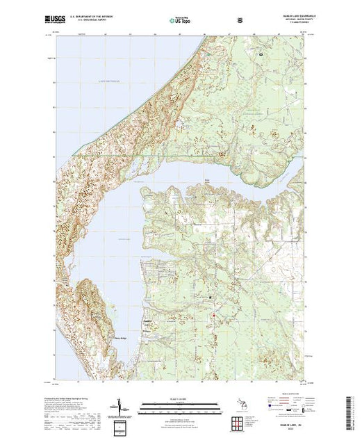 US Topo 7.5-minute map for Hamlin Lake MI – American Map Store
