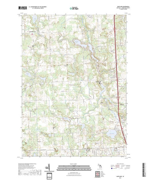 US Topo 7.5-minute map for Hartland MI – American Map Store