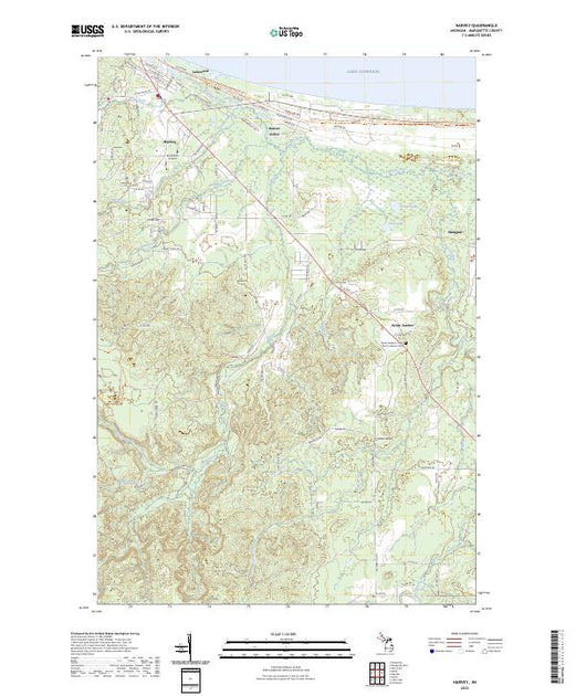 US Topo 7.5-minute map for Harvey MI – American Map Store