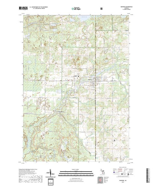 US Topo 7.5-minute map for Hesperia MI – American Map Store