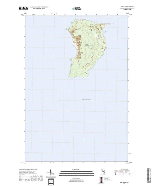 US Topo 7.5-minute map for High Island MI – American Map Store