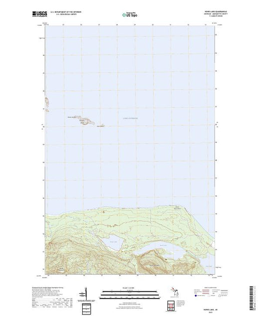 US Topo 7.5-minute map for Howe Lake MI – American Map Store