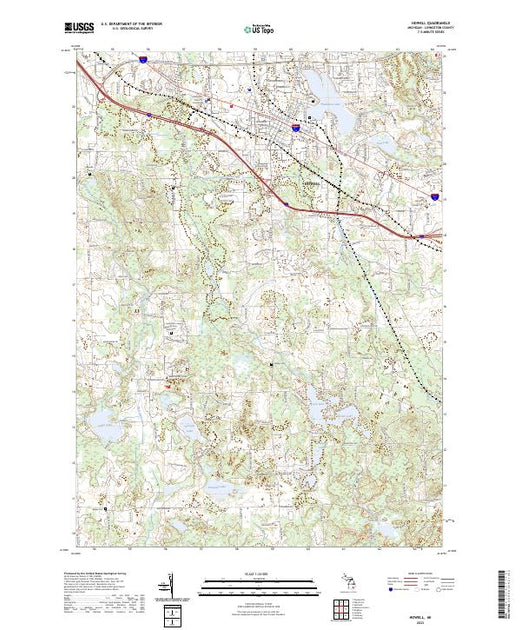 US Topo 7.5-minute map for Howell MI – American Map Store