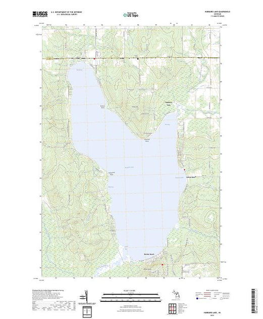 US Topo 7.5-minute map for Hubbard Lake MI – American Map Store