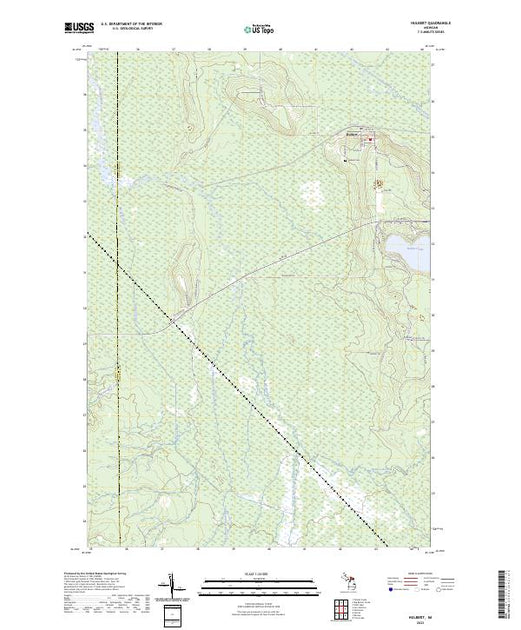 US Topo 7.5-minute map for Hulbert MI – American Map Store