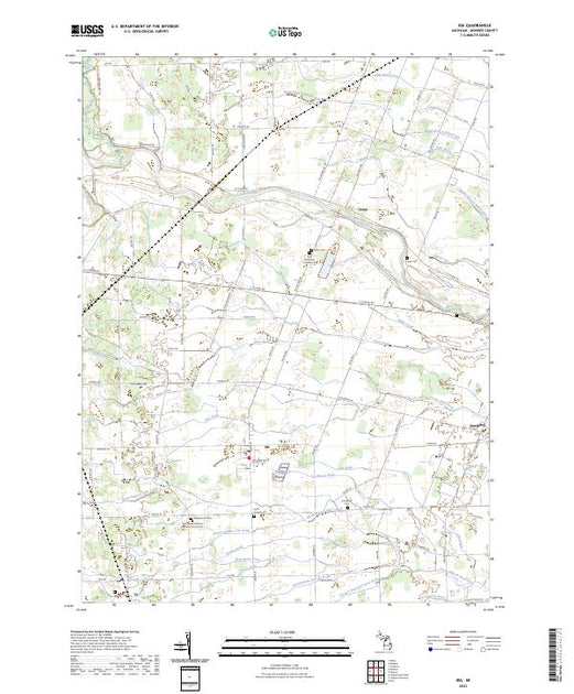 US Topo 7.5-minute map for Ida MI – American Map Store