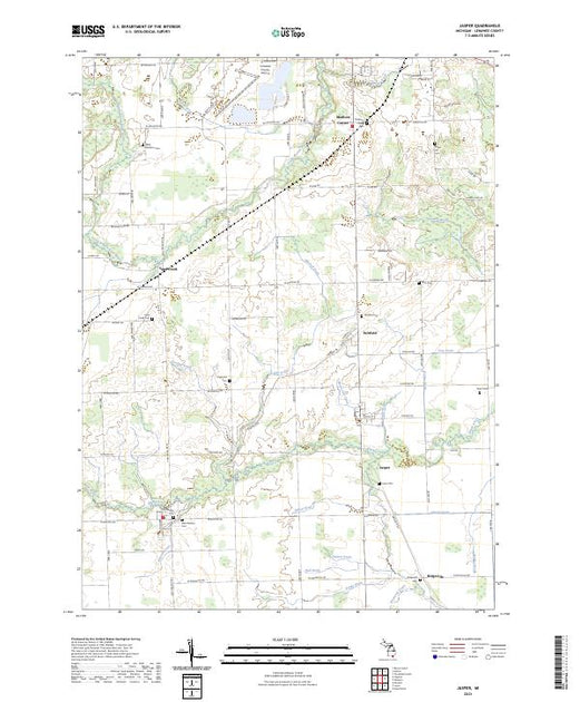 US Topo 7.5-minute map for Jasper MI – American Map Store