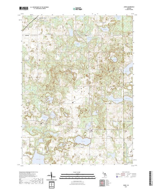 US Topo 7.5-minute map for Jones MI – American Map Store
