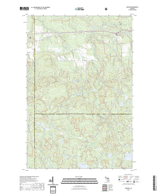 US Topo 7.5-minute map for Kenton MI – American Map Store