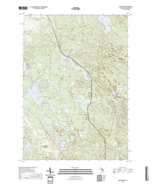 US Topo 7.5-minute map for Lake George MI – American Map Store