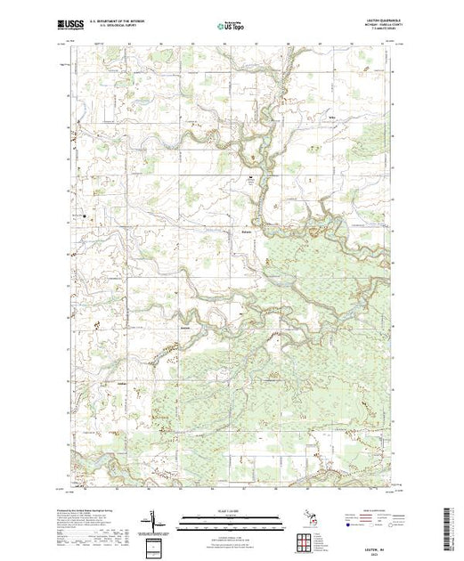 US Topo 7.5-minute map for Leaton MI – American Map Store
