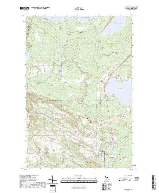 US Topo 7.5-minute map for Levering MI – American Map Store