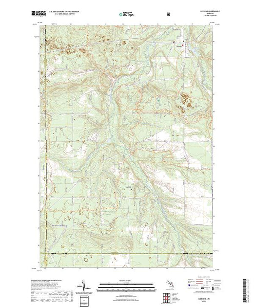 US Topo 7.5-minute map for Luzerne MI – American Map Store