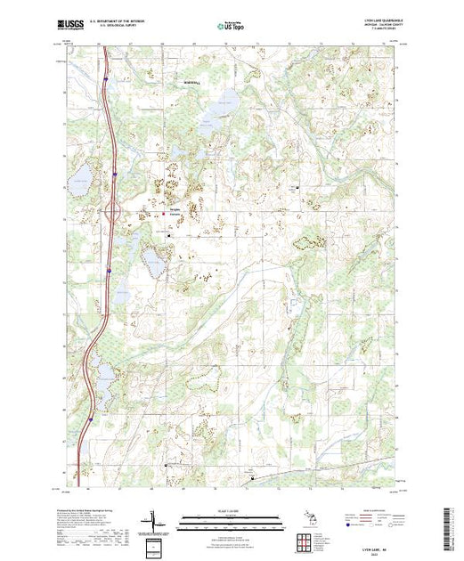US Topo 7.5-minute map for Lyon Lake MI – American Map Store