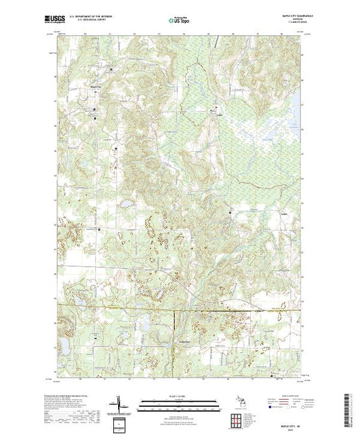 US Topo 7.5-minute map for Maple City MI – American Map Store
