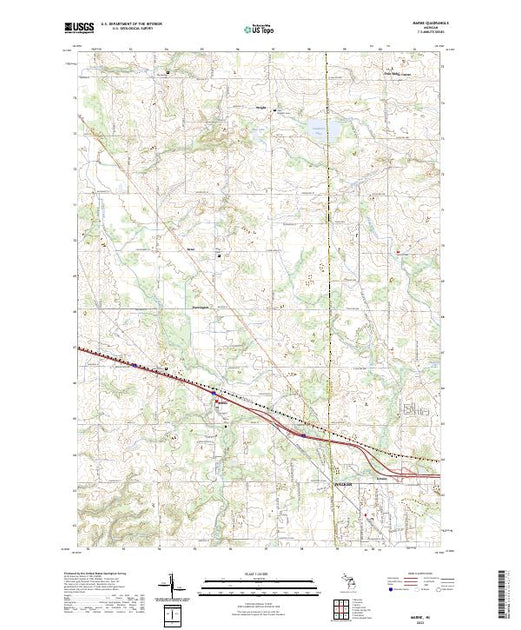 US Topo 7.5-minute map for Marne MI – American Map Store