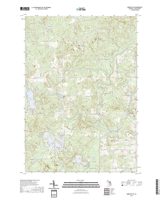 US Topo 7.5-minute map for Meredith SW MI – American Map Store