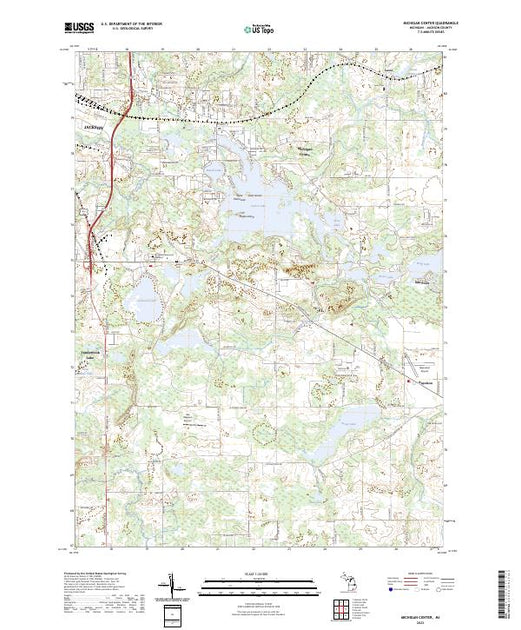 US Topo 7.5-minute map for Michigan Center MI – American Map Store