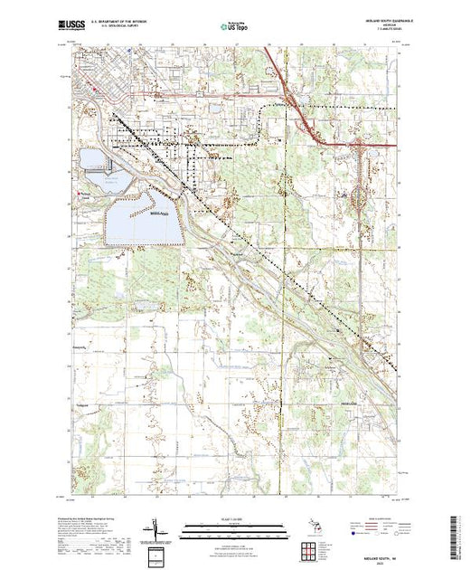 US Topo 7.5-minute map for Midland South MI – American Map Store