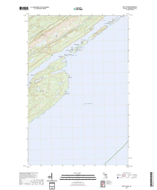 US Topo 7.5-minute map for Mott Island MI – American Map Store