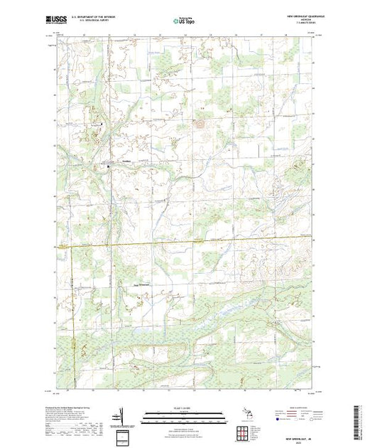 US Topo 7.5-minute map for New Greenleaf MI – American Map Store