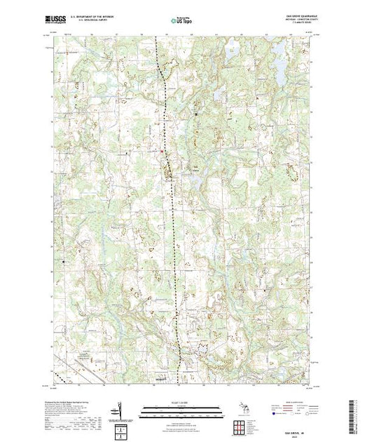 US Topo 7.5-minute map for Oak Grove MI – American Map Store